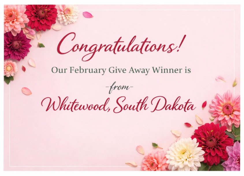 February Love in Bloom Giveaway Winner Announcement