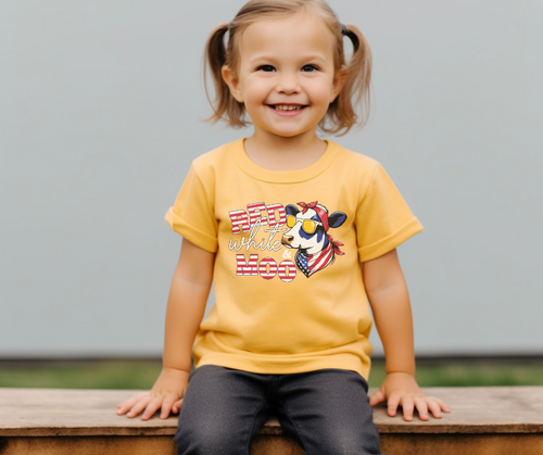 Star Spangled Moo Kids Tee | Piper's Prints
