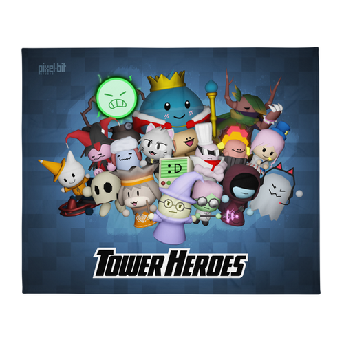 Tower Heroes United Throw Blanket | Pixel-bit Studio