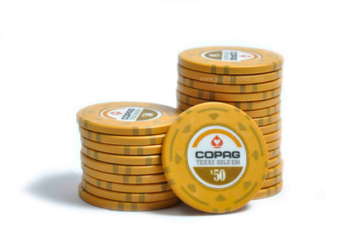 $50 : Pack of 25 Chips, Copag Poker Chip | youbet