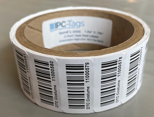 Custom Heat Seal Labels-1.5"w X .75"h, #L-2025 | IPC-Tags