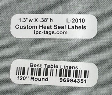 Custom Heat Seal Labels-1.3"w X .375"h, #L-2010 | IPC-Tags