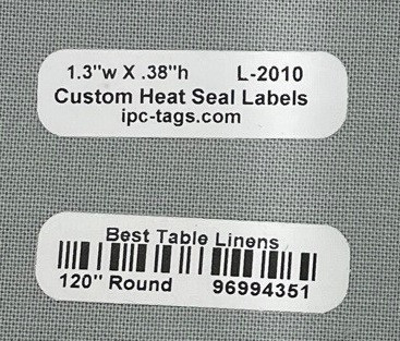 Custom Heat Seal Labels-1.3"w X .375"h, #L-2010 | IPC-Tags