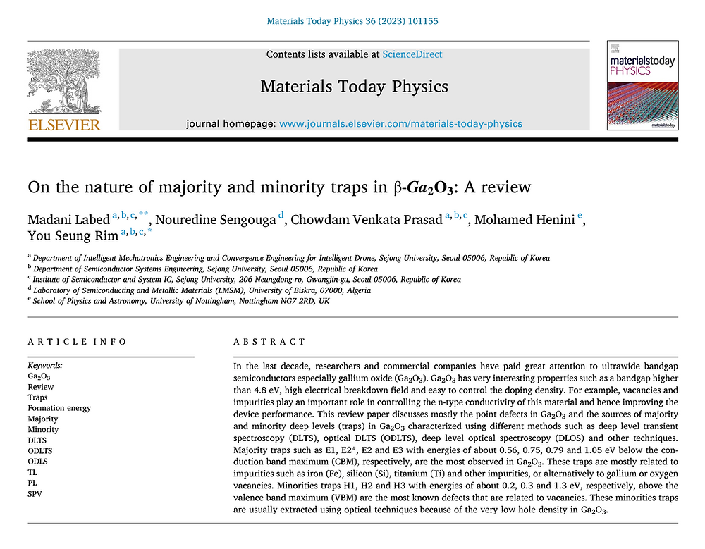 Materials Today Physics Journal Accepted