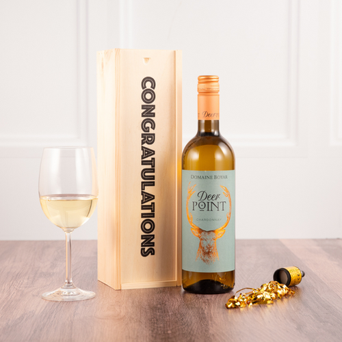 Congratulations White Wine Bottle Gift | Porter & Woodman Gifts