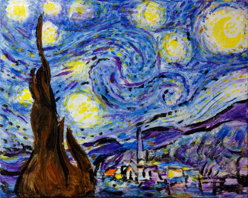 Starry Night, Van Gogh 2:45hrs/ Painting Party | artlessons