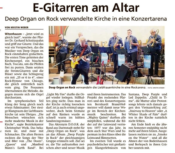 Doorprojekt - Klassiker der Rockmusik im Kirchenraum | Orgel