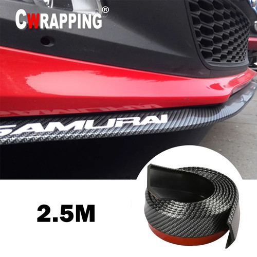 Car Front Bumper Lip Carbon Fiber Rubber Universal Protector Bumper Lip ...
