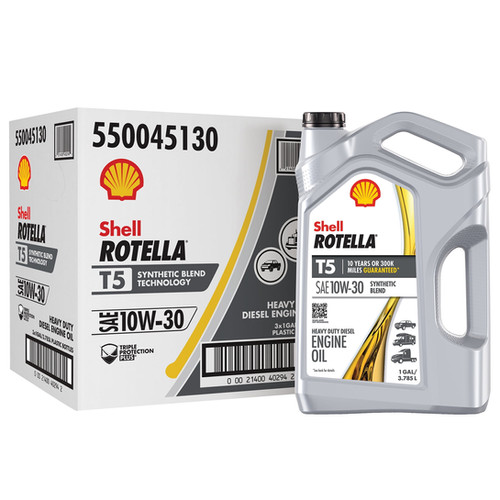 Shell Rotella T5 Synthetic Blend 10W-30 Motor Oil, 1 Gallon (3 Pack ...