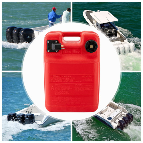 Portable Gas Tank External Marine Fuel Tank 6 Gallon 24L for Outboard ...