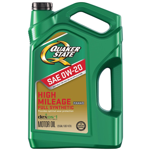 Quaker State Full Synthetic High Mileage 0W-20 Motor Oil, 5 Quart ...