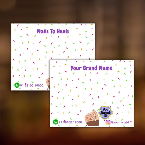Personalized Press on Nails Display Cards Tags | Yellow Nuts
