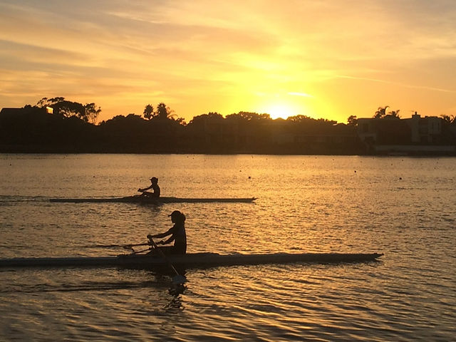 rowing sunset