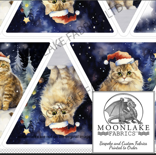 Cat Bunting with guide lines, Pretty Christmas cat's on just under half ...