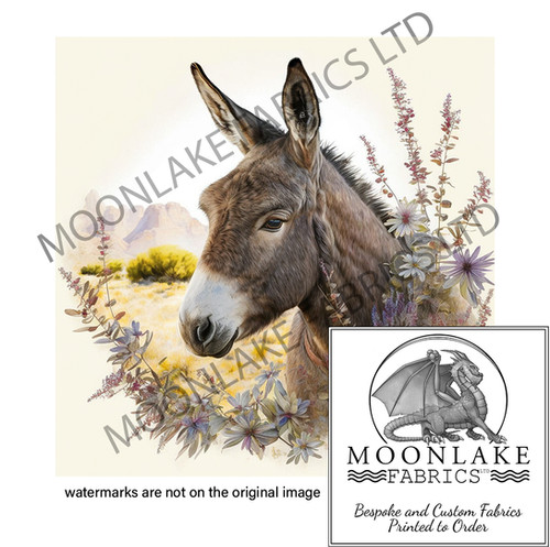 Donkey With Scenery and Flowers | Moonlake Fabrics Ltd