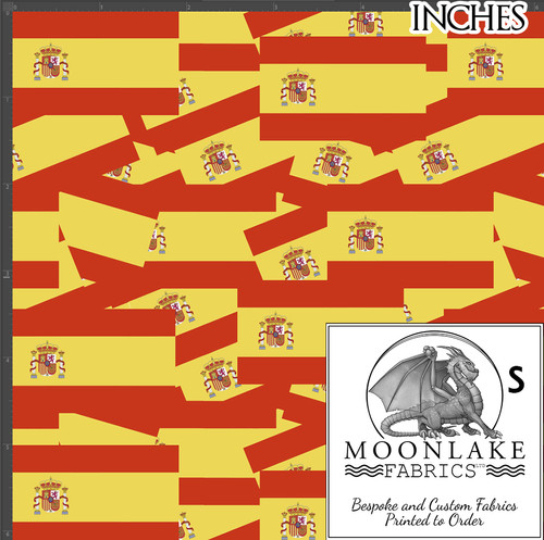 Spain Flags Tossed Pattern Small | Moonlake Fabrics Ltd