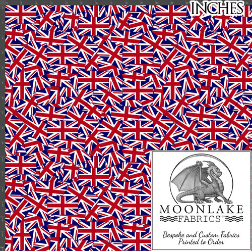 UK Union Flags Tossed Pattern | Moonlake Fabrics Ltd