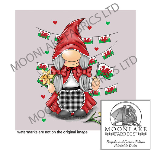 Welsh Lady Gnome and Flags | Moonlake Fabrics Ltd