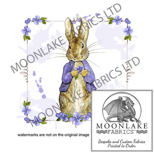 Peter Rabbit Purple Jacket Floral Square | Moonlake Fabrics Ltd