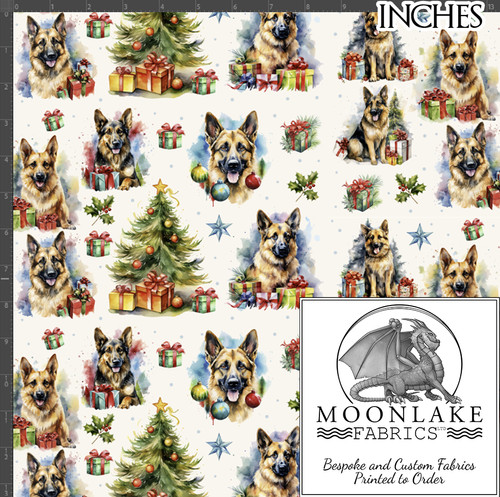 German Shepherd Christmas | Moonlake Fabrics Ltd