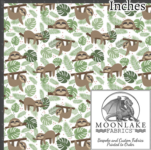 Sloth and Leaves | Moonlake Fabrics Ltd