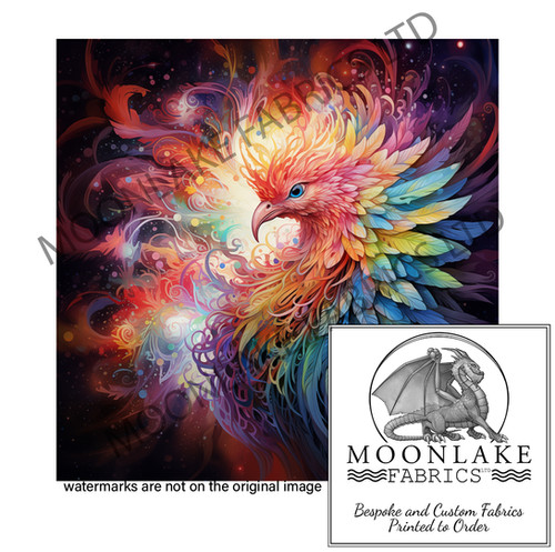 Phoenix Bird Fantasy Art Rainbow | Moonlake Fabrics Ltd