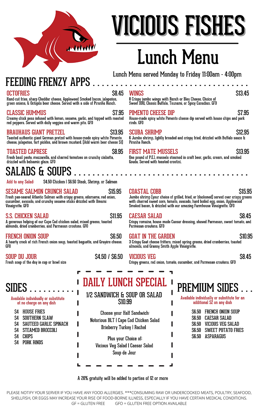 LUNCH MENU | viciousfishes