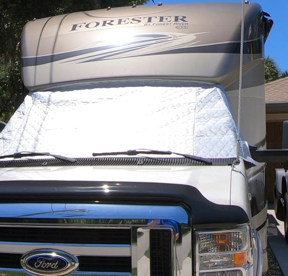 BougeRV RV Windshield Cover For Ford E350/E450 Class C RV Motorhome