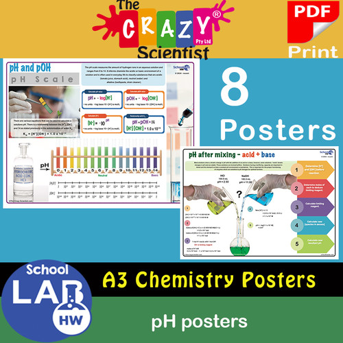 A3 HSC Chemistry Poster Pack - pH Concepts | The Crazy Scientist