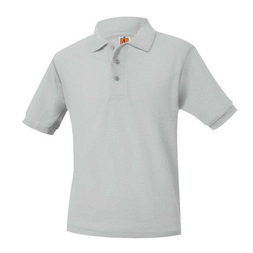 BIBLE BAPTIST GREY S/S POLO | J & R UNIFORMS