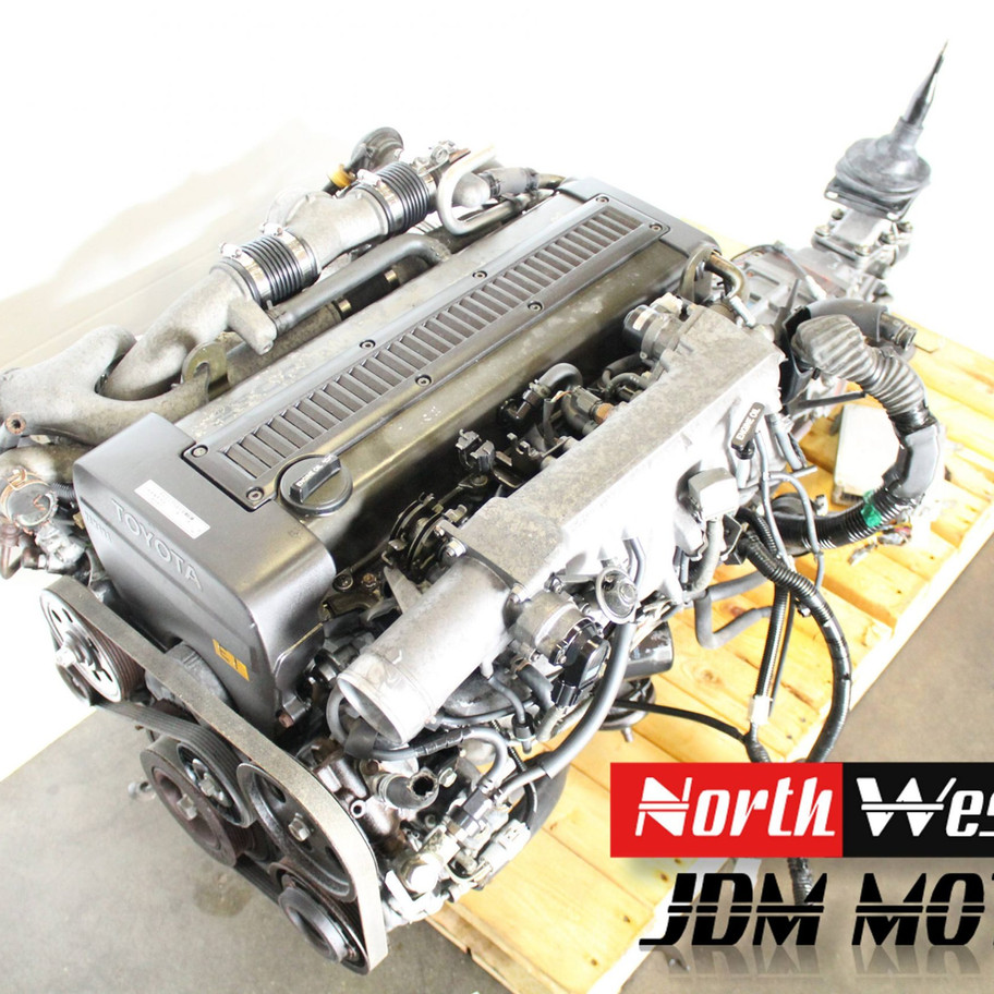 JDM Toyota 1JZ-GTE Engine Twin Turbo R154 5 Speed Trans Supra MK3 Rear ...