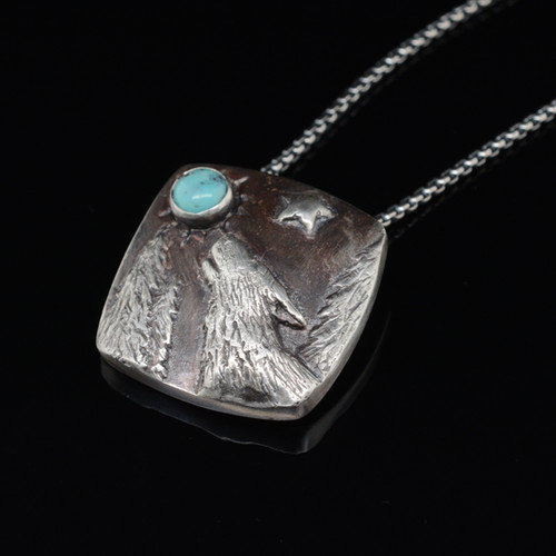 Howl Pendant with Turquoise by artist Jody Lyle | Lovetts Fine Art Gallery