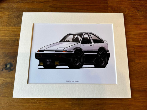 AE86 Cartoon Drawing | Pink Lily Pad