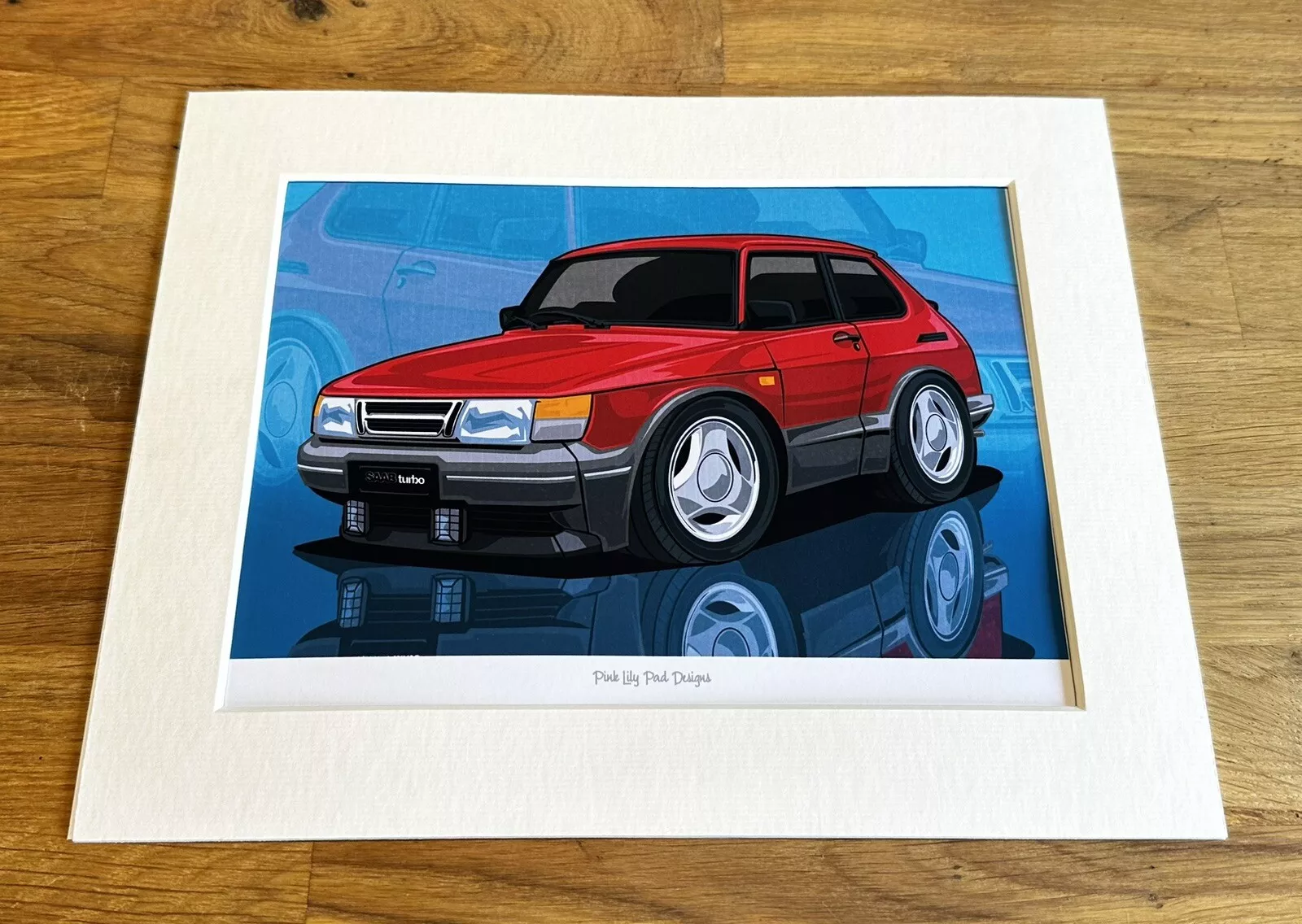 Saab 900 Turbo Cartoon Drawing | Pink Lily Pad