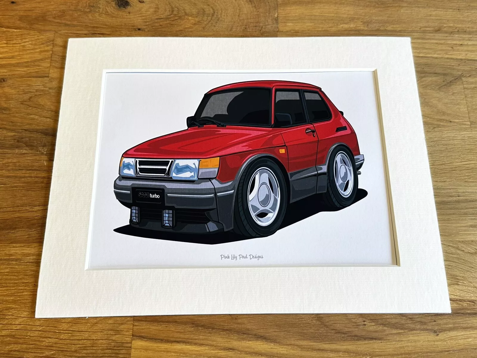 Saab 900 Turbo Cartoon Drawing | Pink Lily Pad