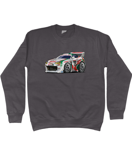 TRD Toyota Supra MK4 Cartoon Style Sweatshirt | Pink Lily Pad