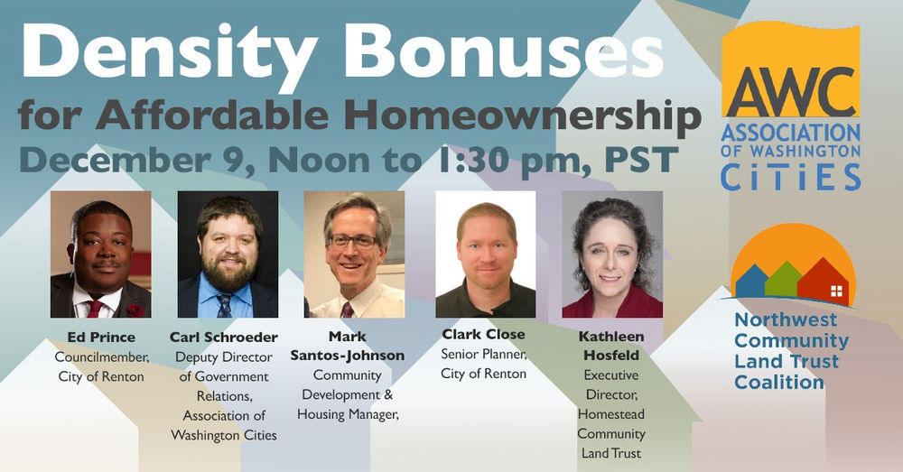 Webinar on density bonuses for affordable homeownership