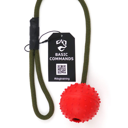 Rubber Ball & Rope - 60mm | Assorted Colours | Basic Commands