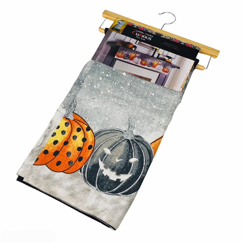 Cynthia Rowley Curious Halloween Spooky Pumpkins Mantel Fireplace Scarf ...