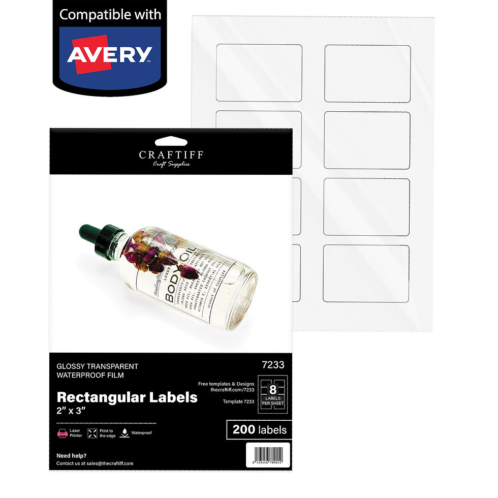 7233 - Craftiff 2x3 Inches Clear Labels