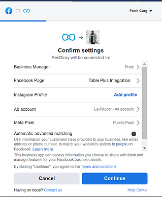 Facebook/Instagram Integration | Tableplus
