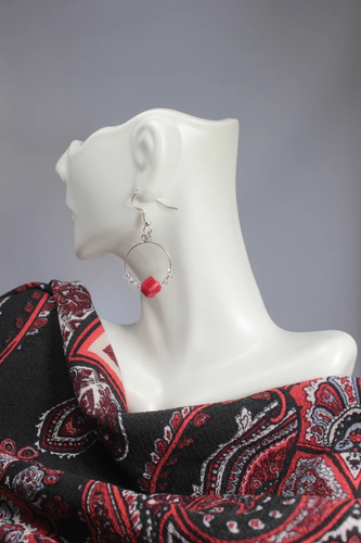 Red Crystal Hoop | Pampered Grace