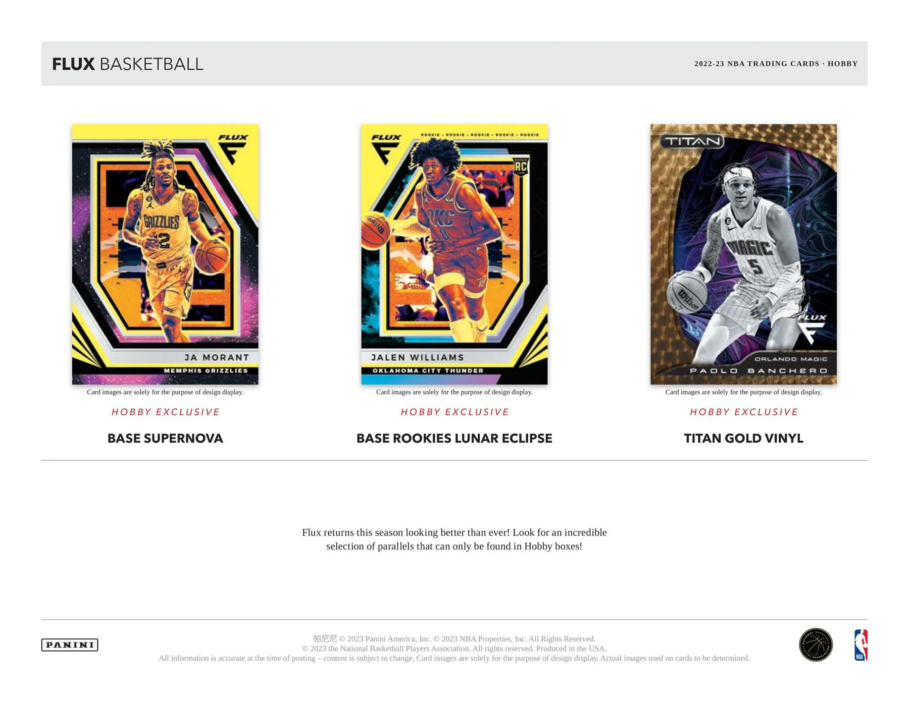 2022/23 Panini Flux Basketball Hobby Box | Show Me Collectibles
