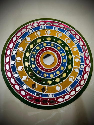 Multi color mirror wall hanging | Indradhanu.store