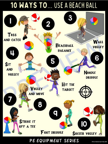 10 WAYS TO… Use a Beach Ball: PE Equipment Visual Series | capnpetespowerpe