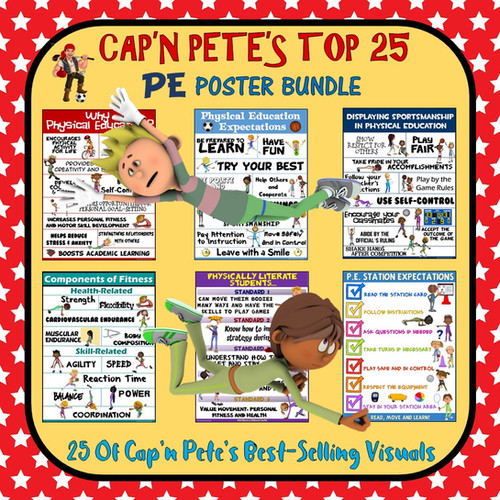 PE Posters: Cap'n Pete's Top Physical Education Posters - 25 Set Super ...