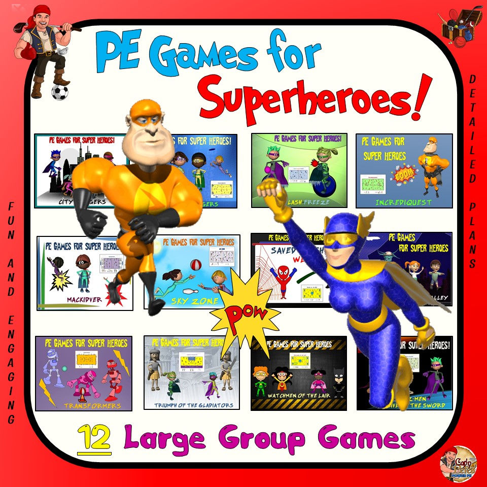 PE Games For Super Heroes 12 Large Group Games Bundle Capnpetespowerpe PE Games For Super Heroes 12 Large Group Games Bundle Capnpetespowerpe