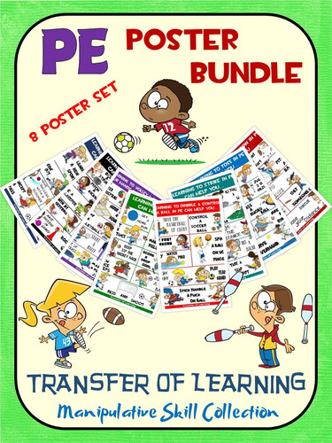PE Poster Bundle: Transfer of Learning- Manipulative Skill Collection ...