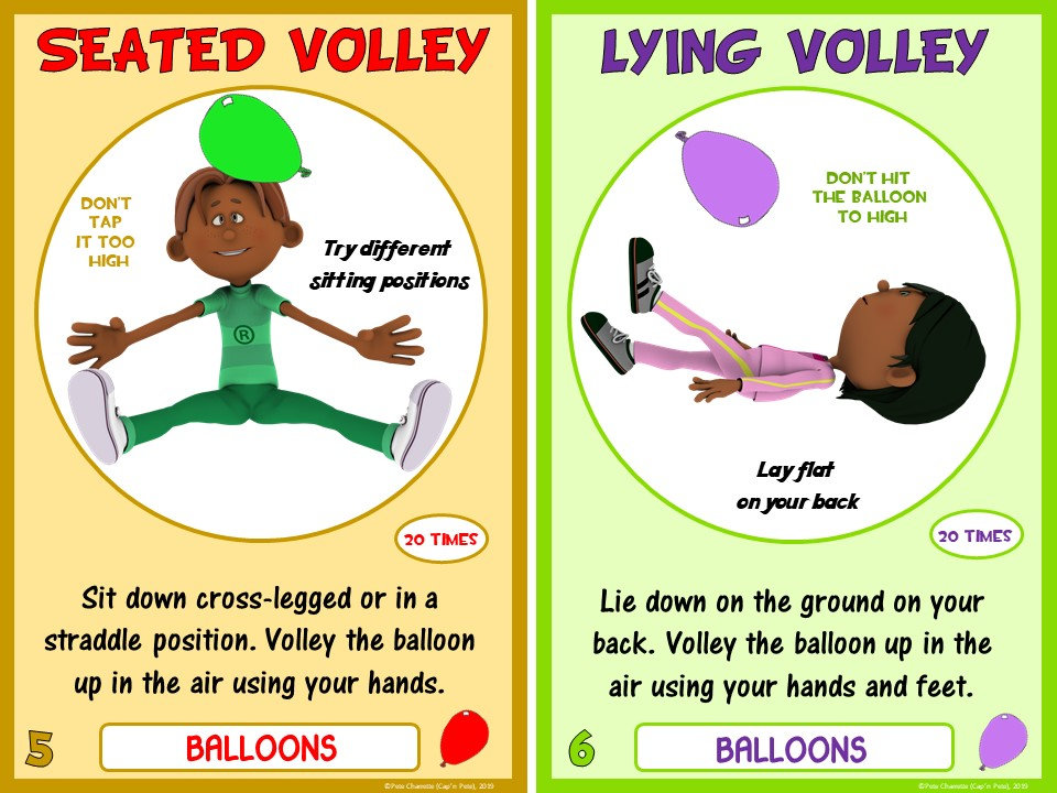 PE Equipment Challenge Cards - 24 Balloon Tasks (includes PowerPoint ...