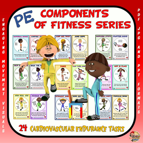 PE Component of Fitness Task Cards: 24 Cardiovascular Endurance ...